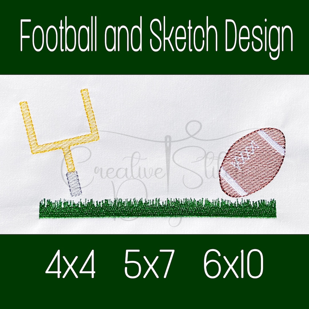 Football and Goal Embroidery Design, Monogram (digital Download) - Etsy