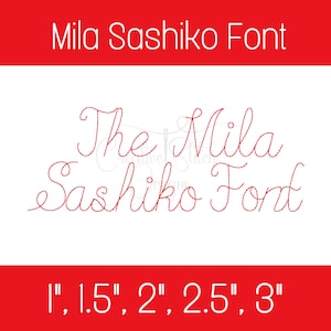 Mila Sashiko Cursive Script Font Machine Embroidery Design by Creative ...