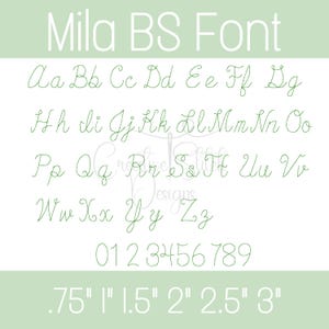 Mila Bean Stitch Cursive Script Font Machine Embroidery Design by ...