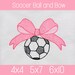 Girl Soccer Embroidery Design: Bow and Ball Sketch (digital Download ...