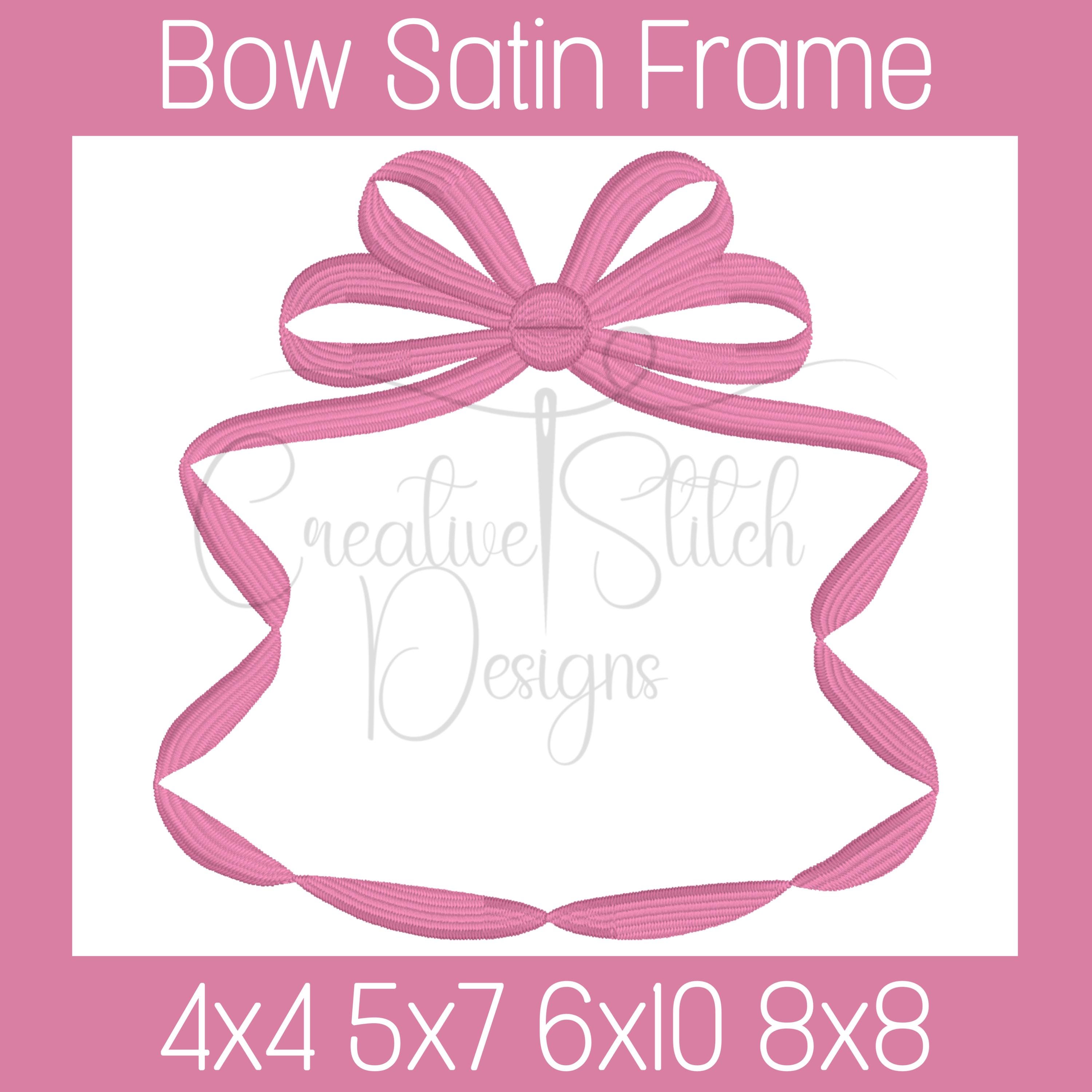 Bow Satin Monogram Machine Embroidery Frame by Creative Stitch Designs ...
