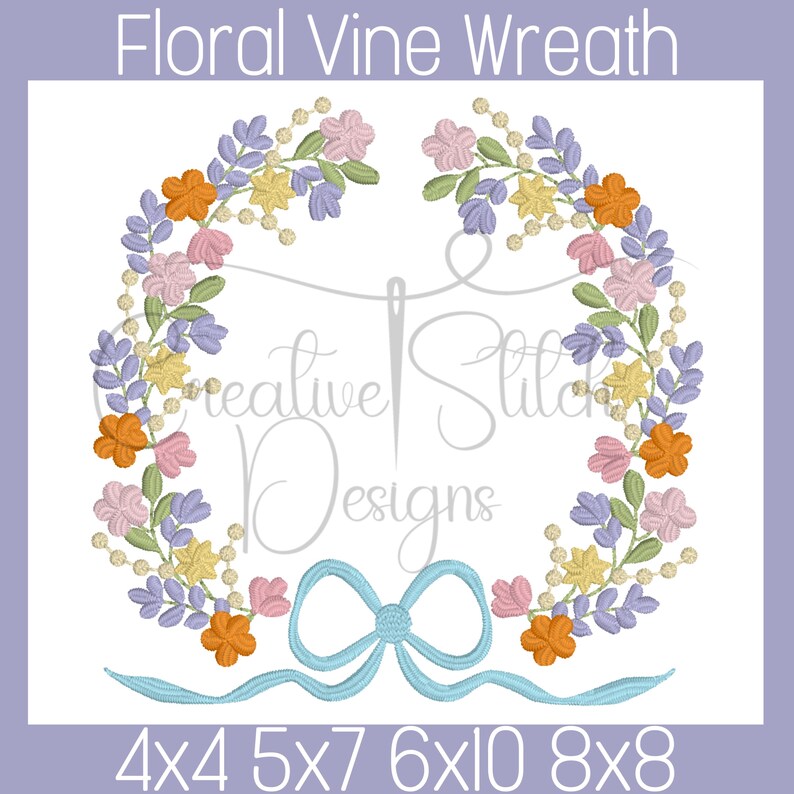 Floral Vine Monogram Frame Embroidery Design: Vintage Heirloom (digital ...