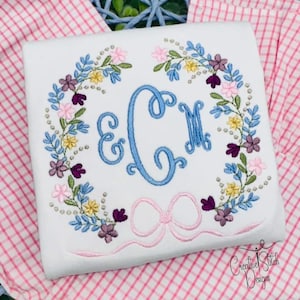 Floral Vine Monogram Frame Embroidery Design: Vintage Heirloom (digital ...