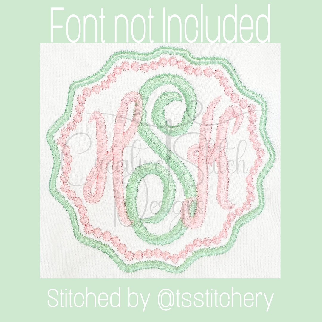 Monogram Frame Embroidery Design: Vintage Font (digital Download) - Etsy