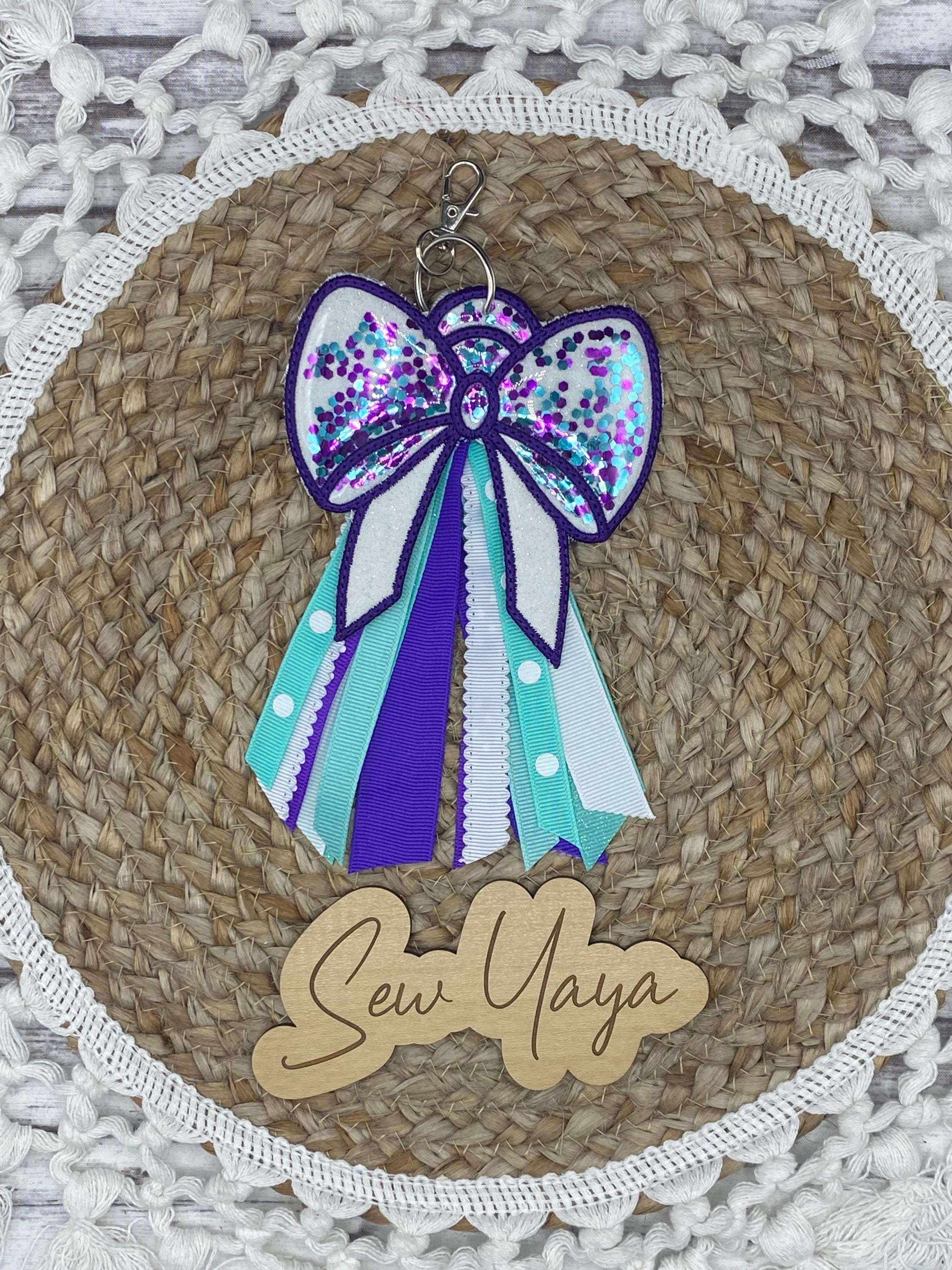 In-the-hoop Bow Bag Tag | Machine Embroidery Design | 4x4 5x7 6x10 ...