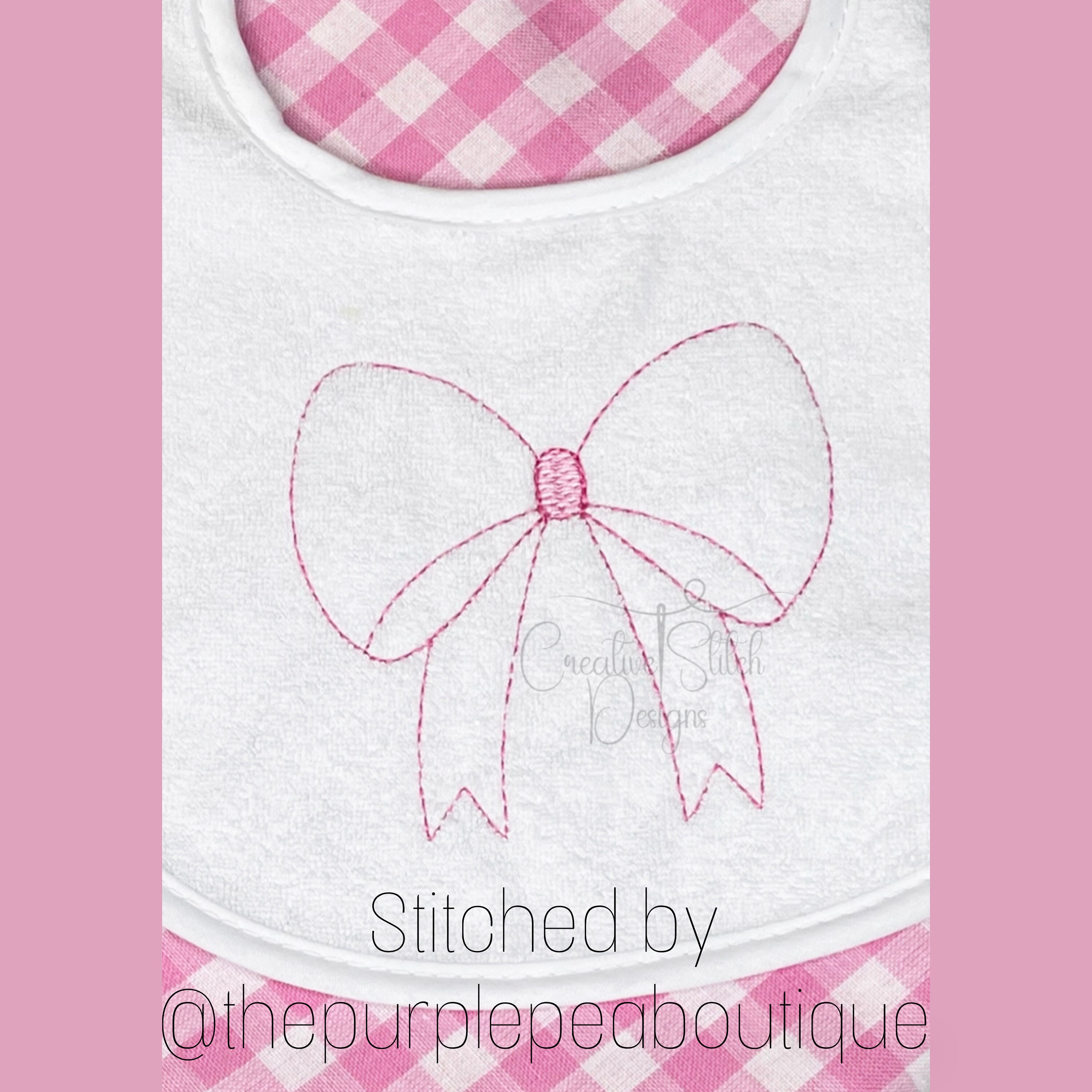 Bean Stitch Bow Embroidery Design, Bow Machine Embroidery File, Vintage ...