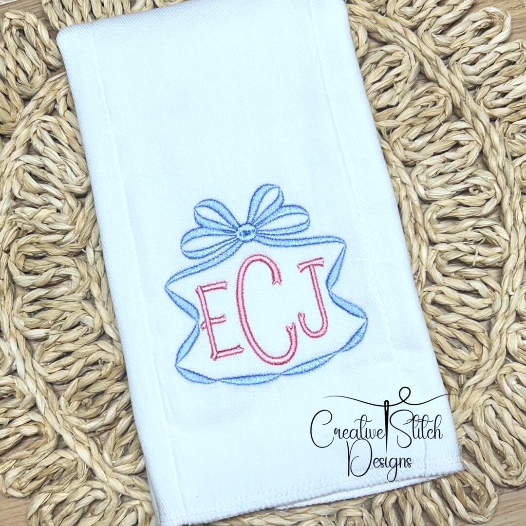 Bow Satin Monogram Machine Embroidery Frame by Creative Stitch Designs ...