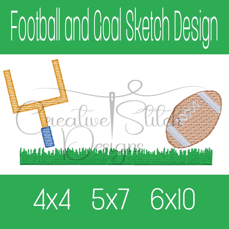 Football and Goal Embroidery Design, Monogram (digital Download) - Etsy