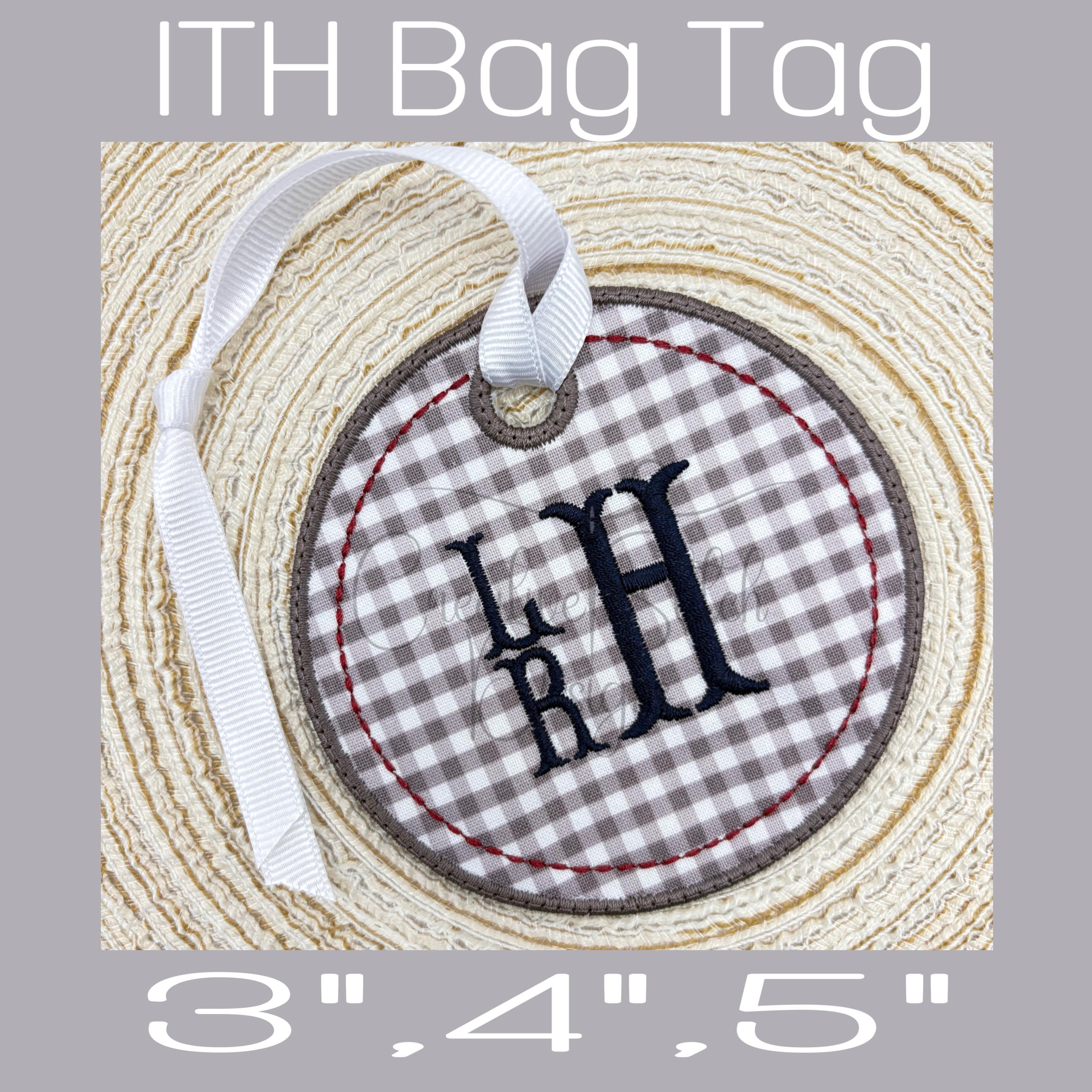 In the Hoop Bag Tag Machine Embroidery File, Luggage Tag Embroidery ...