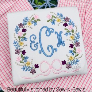 Floral Vine Monogram Frame Embroidery Design: Vintage Heirloom (digital ...