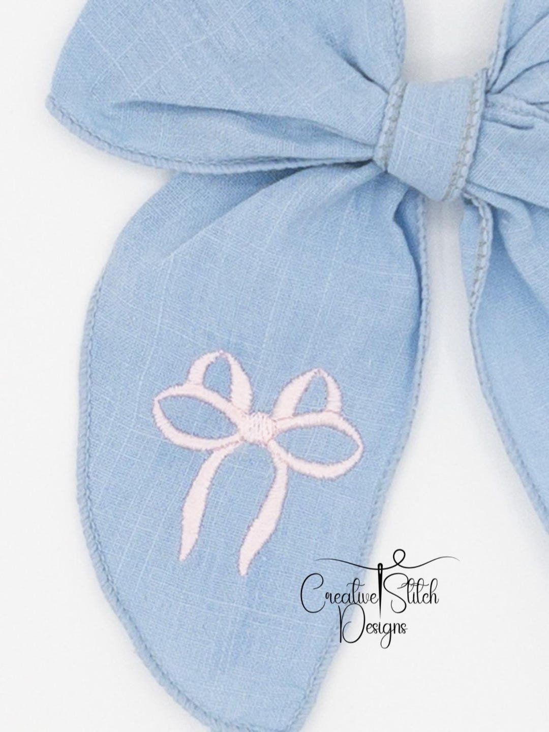 Double Satin Bow Machine Embroidery Design Digital Download File by ...