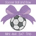 Girl Soccer Embroidery Design: Bow and Ball Sketch (digital Download ...