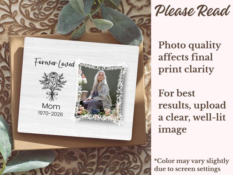 Personalized Memorial Photo Board for Mom, in Loving Memory Mother Gift ...