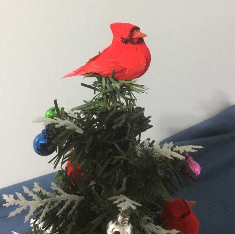 Tabletop Cardinal Bird Christmas Tree - Etsy