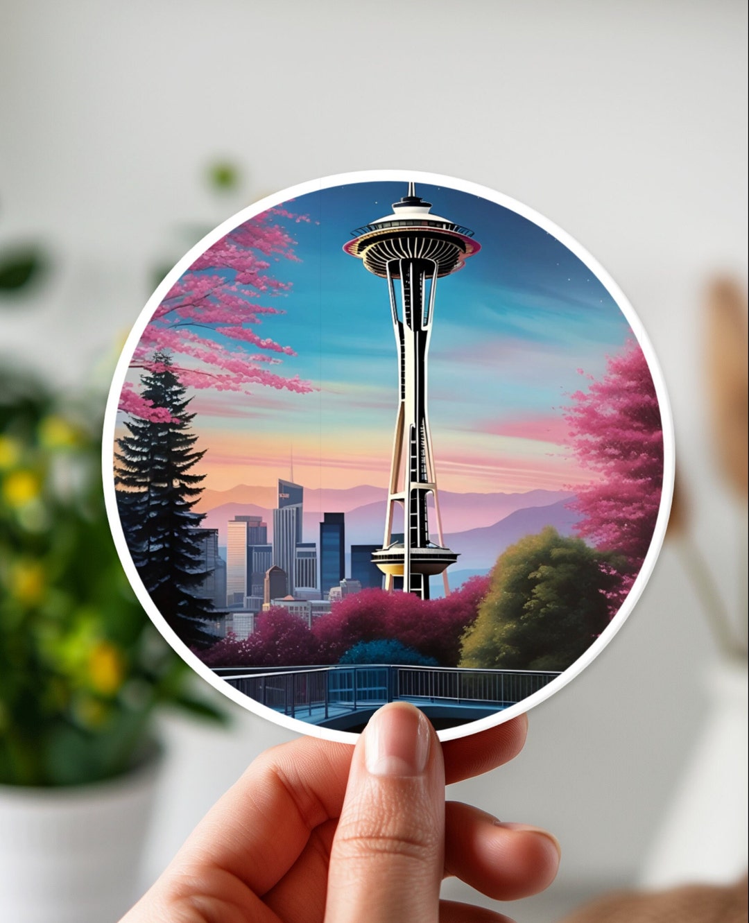 Seattle Skyline: Space Needle Vinyl Sticker Decal - Etsy