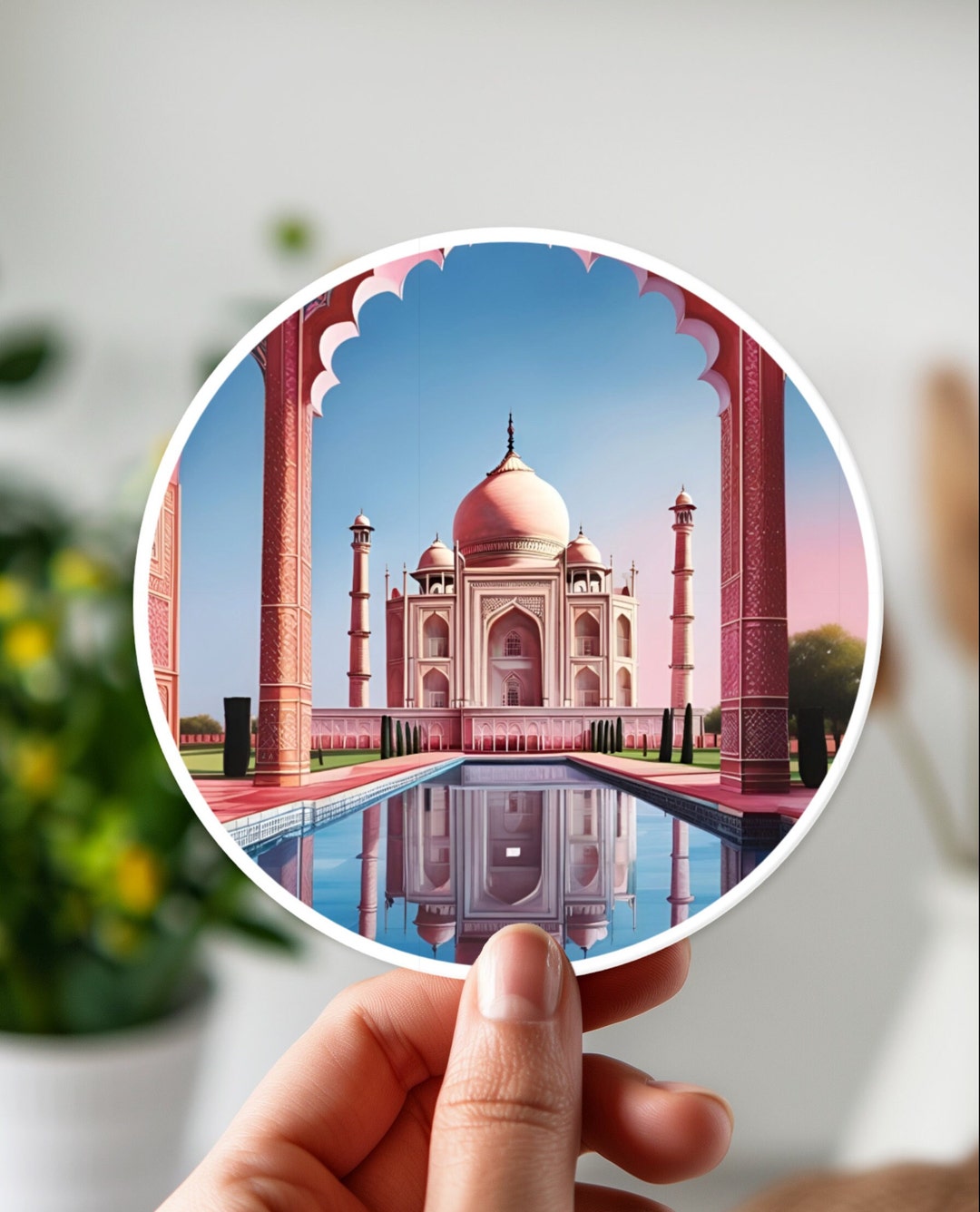 Taj Mahal Vinyl Circular Sticker Travel Lover's Decal - Etsy