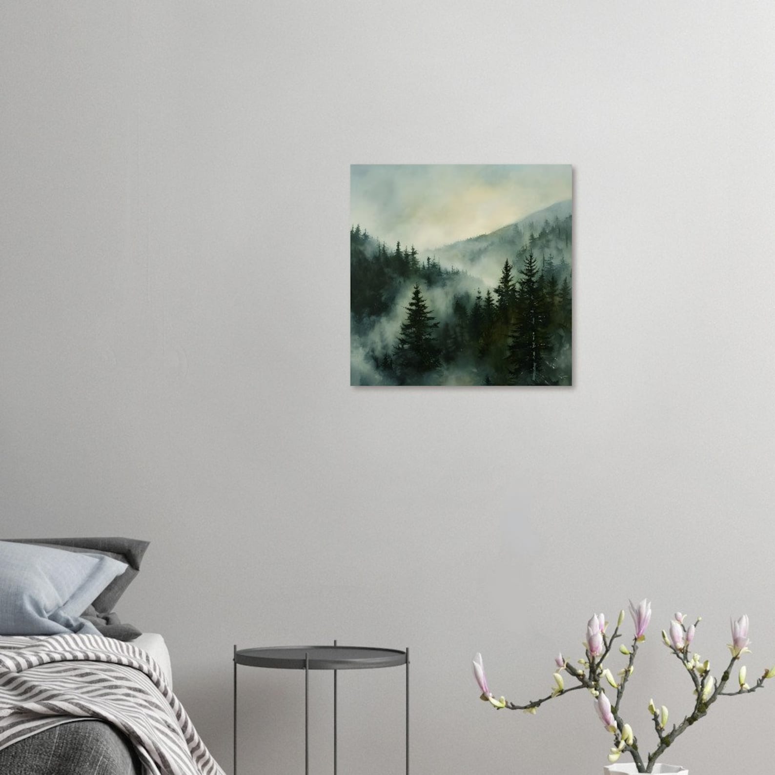 Wall Art Nature Landscape Poster Art Mountain Fog Decor for Living Room ...