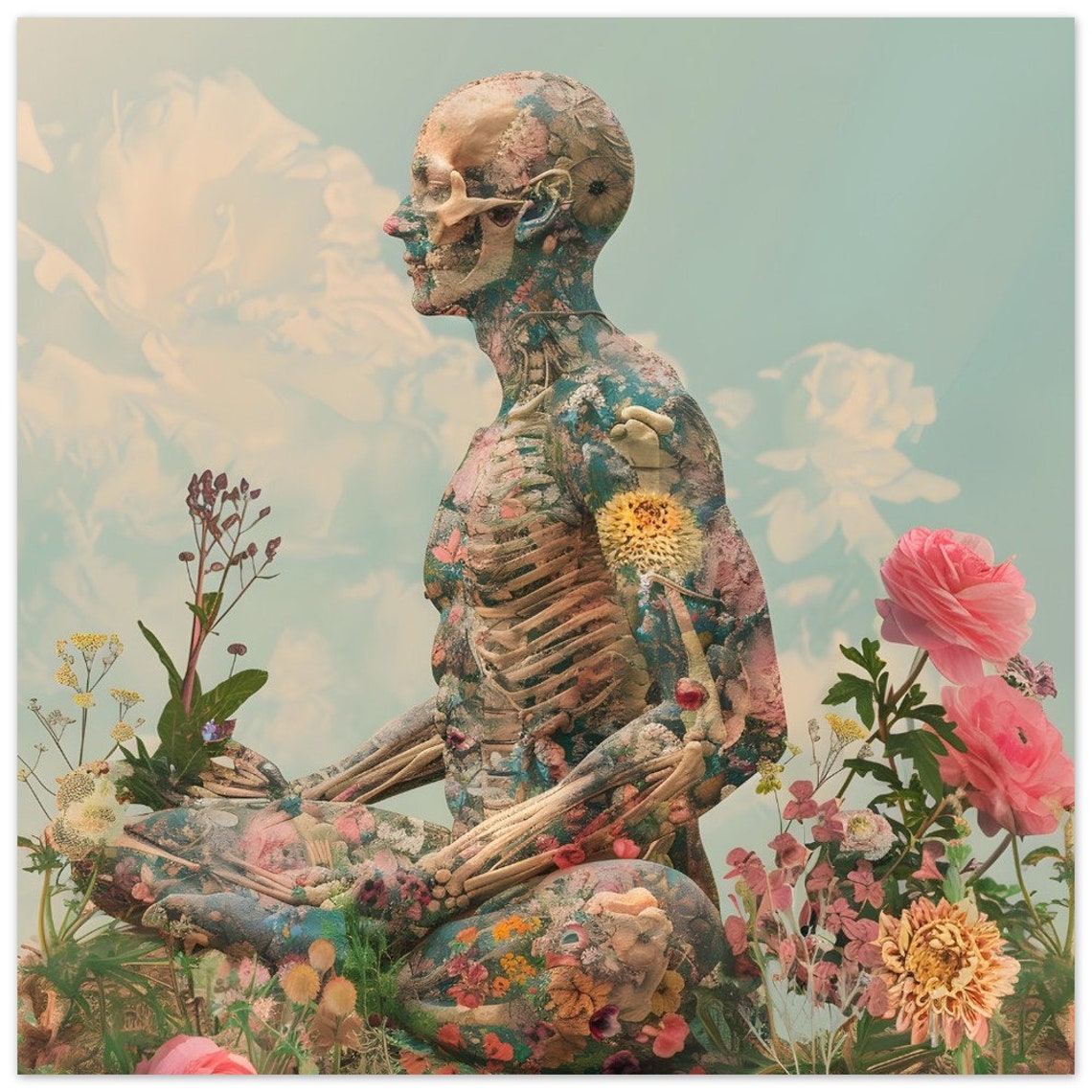 Wall Art Floral Muscle Poster Anatomy Meditation Art:serene Bedroom ...