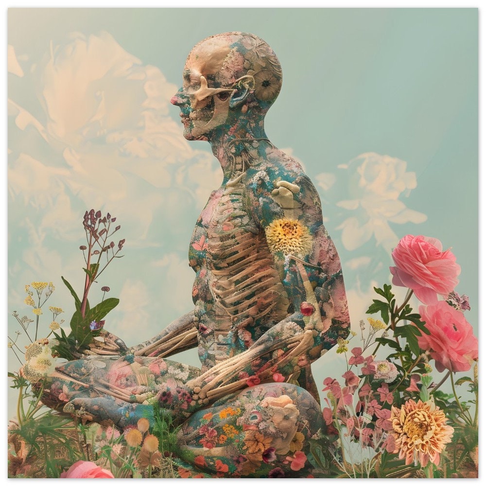 Wall Art Floral Muscle Poster Anatomy Meditation Art:serene Bedroom ...