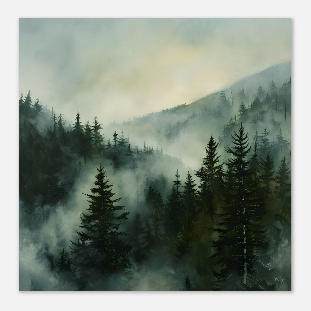 Wall Art Nature Landscape Poster Art Mountain Fog Decor for Living Room ...