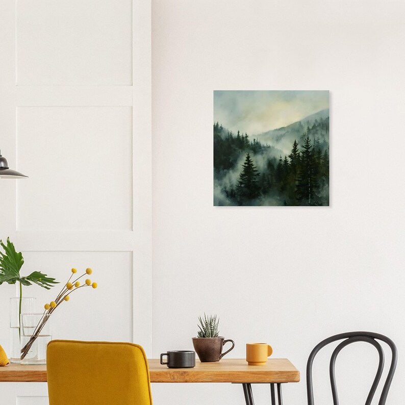 Wall Art Nature Landscape Poster Art Mountain Fog Decor for Living Room ...