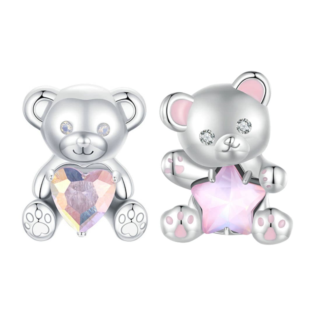 Silver Teddy Bear Charms 925 Sterling Silver Charm Bracelet Fits ...
