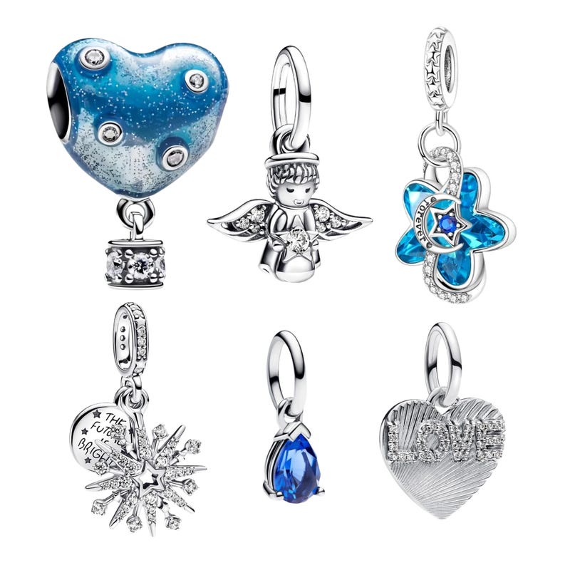Pandora Blue Charms - Etsy