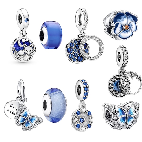 Pandora Blue Charms - Etsy