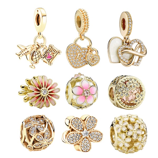 Pandora Charms Gold Bracelet - Etsy