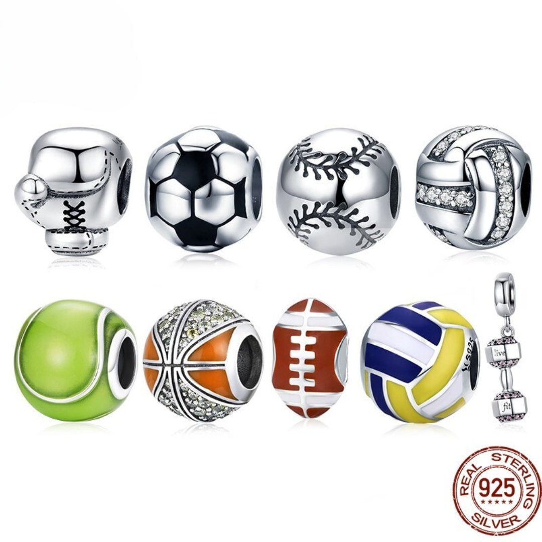 Sports Jewellery Silver Charms Fits Pandora Bracelet Football Charm ...