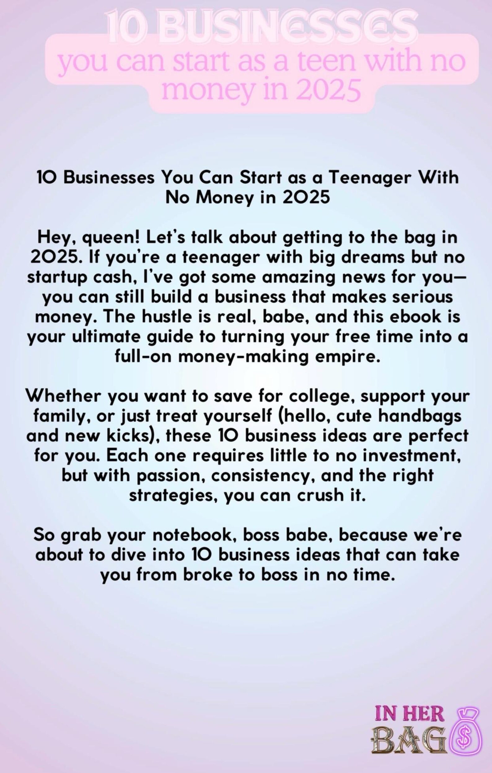 10 Business Ideas for Teenagers With No Money in 2026 | Step by Step ...