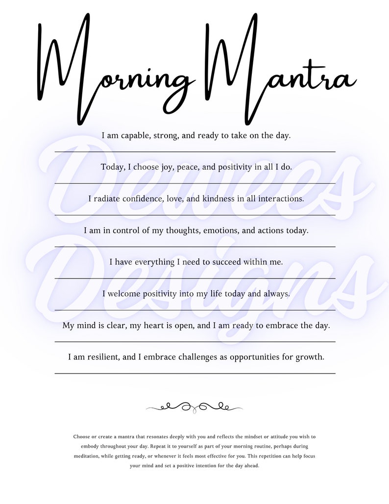 Morning Mantra | Growth Mindset | Personal Growth - Etsy