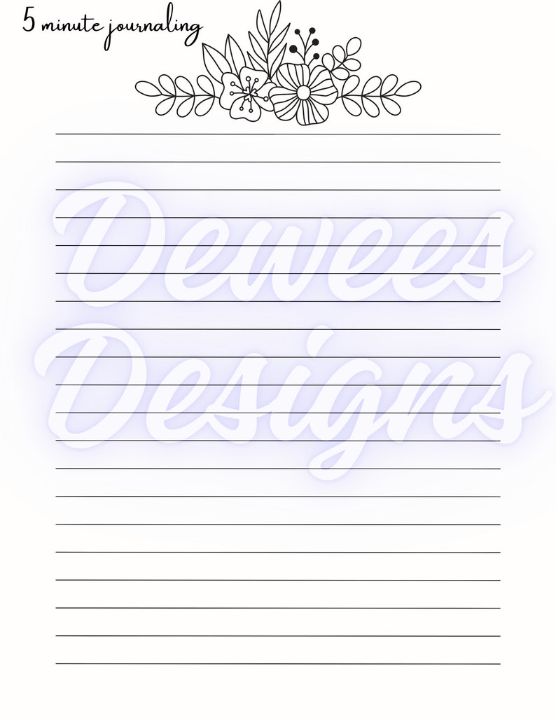 5 Minute Journal Digital Download | Daily Gratitude Reflection ...