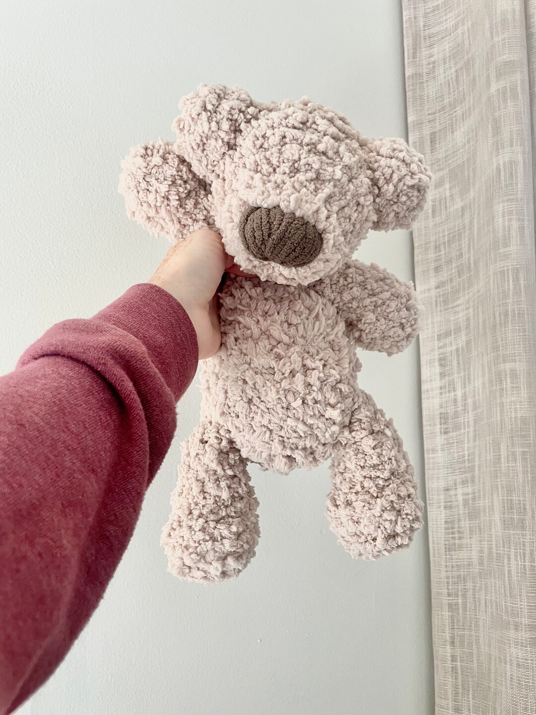 Crochet Teddy Bear Plushie | Handmade Nylon Stuffed Animal - Etsy