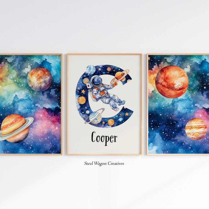 Planet Artwork Kids Room - Etsy