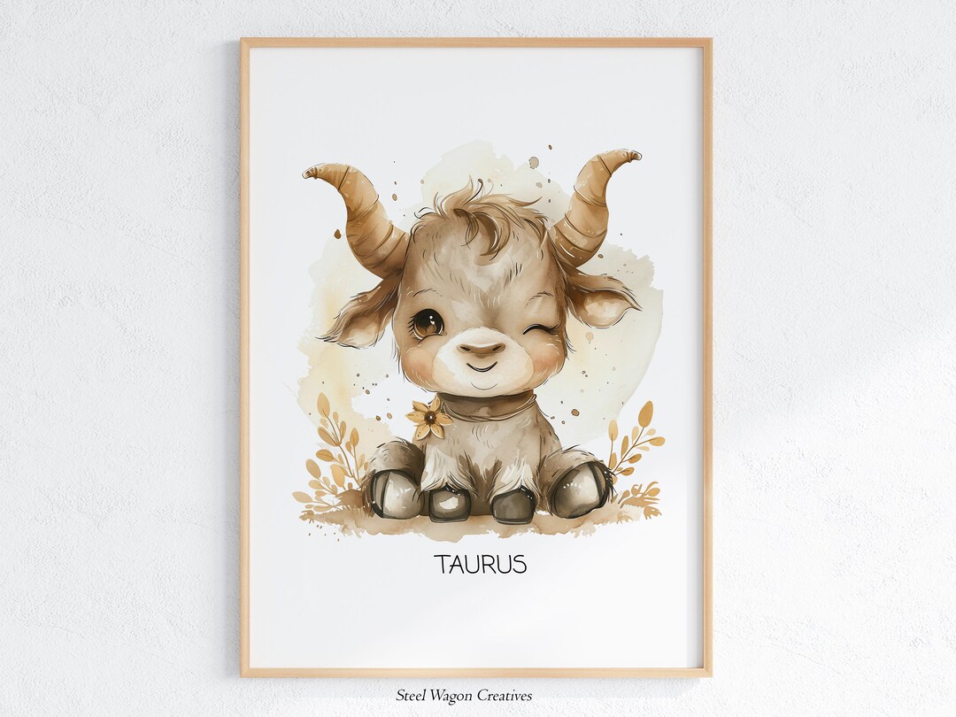 Taurus Baby Zodiac Signs, Nursery Taurus Poster, Taurus Printable Wall ...