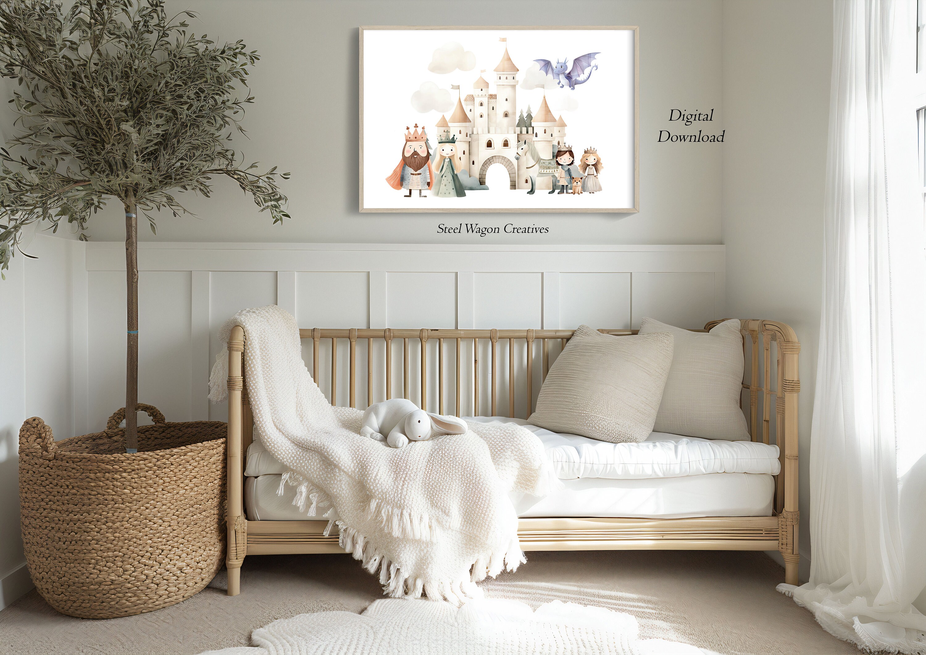 Medieval Nursery Art Print, Enchanted Kingdom Castle Print, Fantasy ...