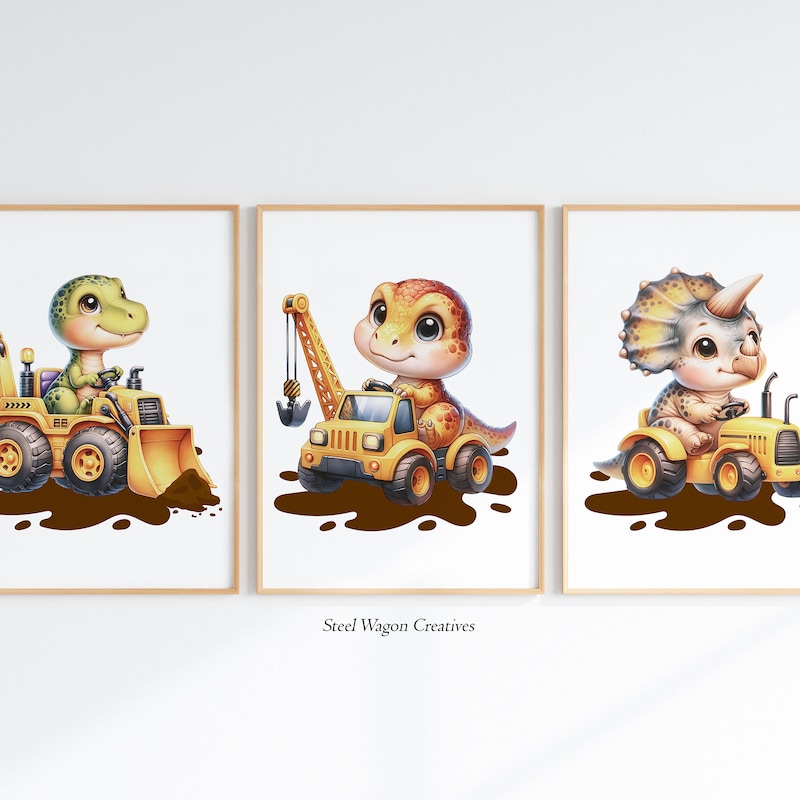 Construction Dino - Etsy