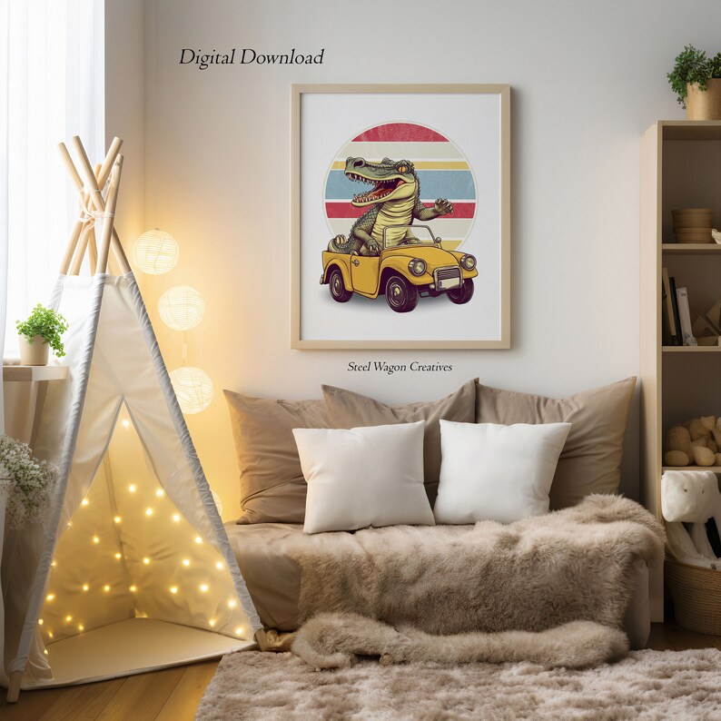 Alligator Wall Art, Alligator Art Print, Alligator Decor, Alligator ...