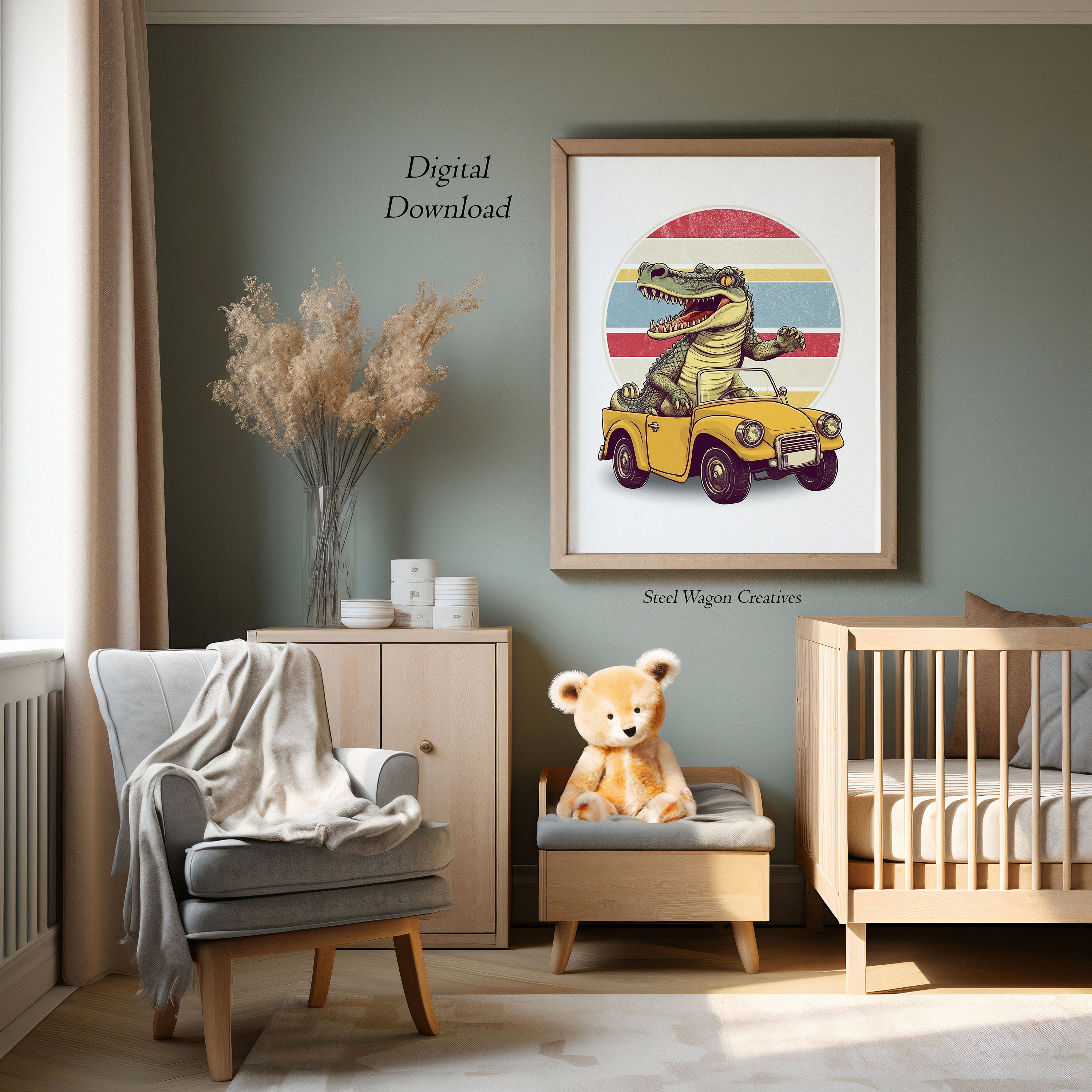 Alligator Wall Art, Alligator Art Print, Alligator Decor, Alligator ...