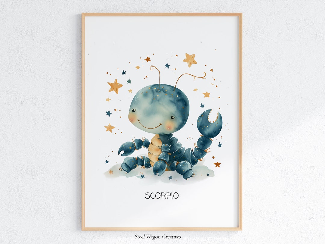 Scorpio Baby Zodiac Signs, Nursery Astrology Painting, Scorpio ...