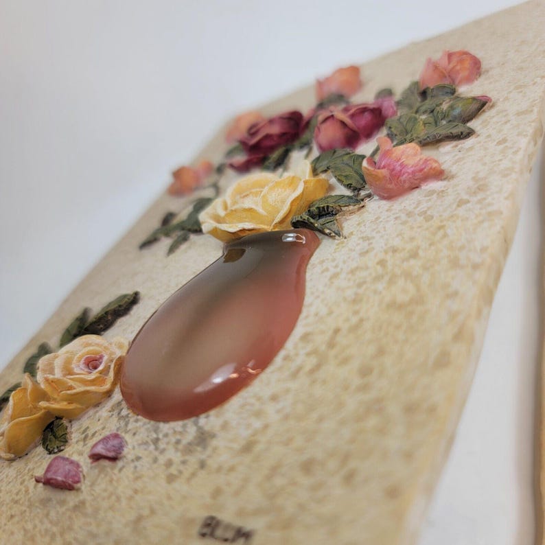 Vintage Set of Two Cheri Blum Resin 3D Rose Panel Wall Art Signed Blum ...