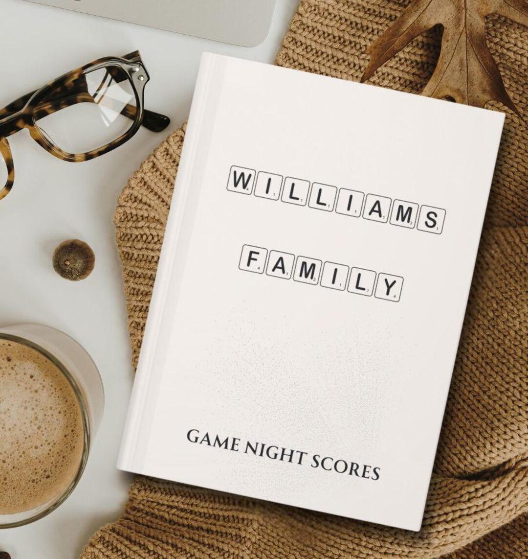 Game Night Personalized Scrabble Tiles Score Book for Board Game Lover ...