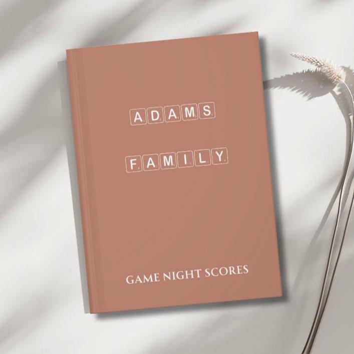 Game Night Personalized Scrabble Tiles Score Book for Board Game Lover ...