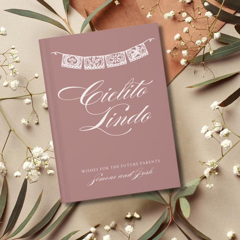 Cielito Lindo Baby Shower Guestbook Sign, Personalized Memory Book ...