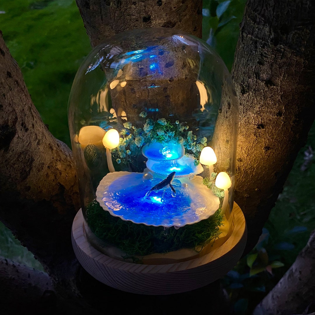 Whimsical Night Light Jumping Whale & Mushroom Night Light Shell ...