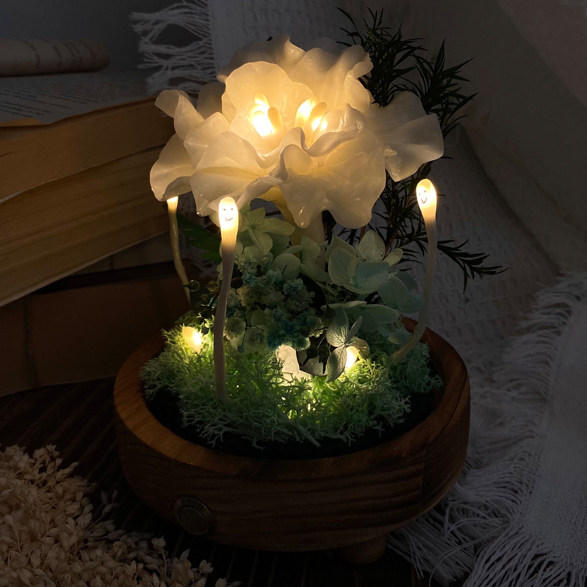 Enchanting Poppy Flower Night Light Handmade Flower Lights Birth Month ...