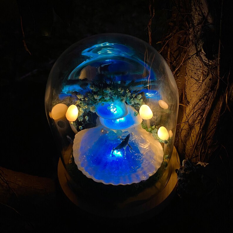 Whimsical Night Light Jumping Whale & Mushroom Night Light Shell ...