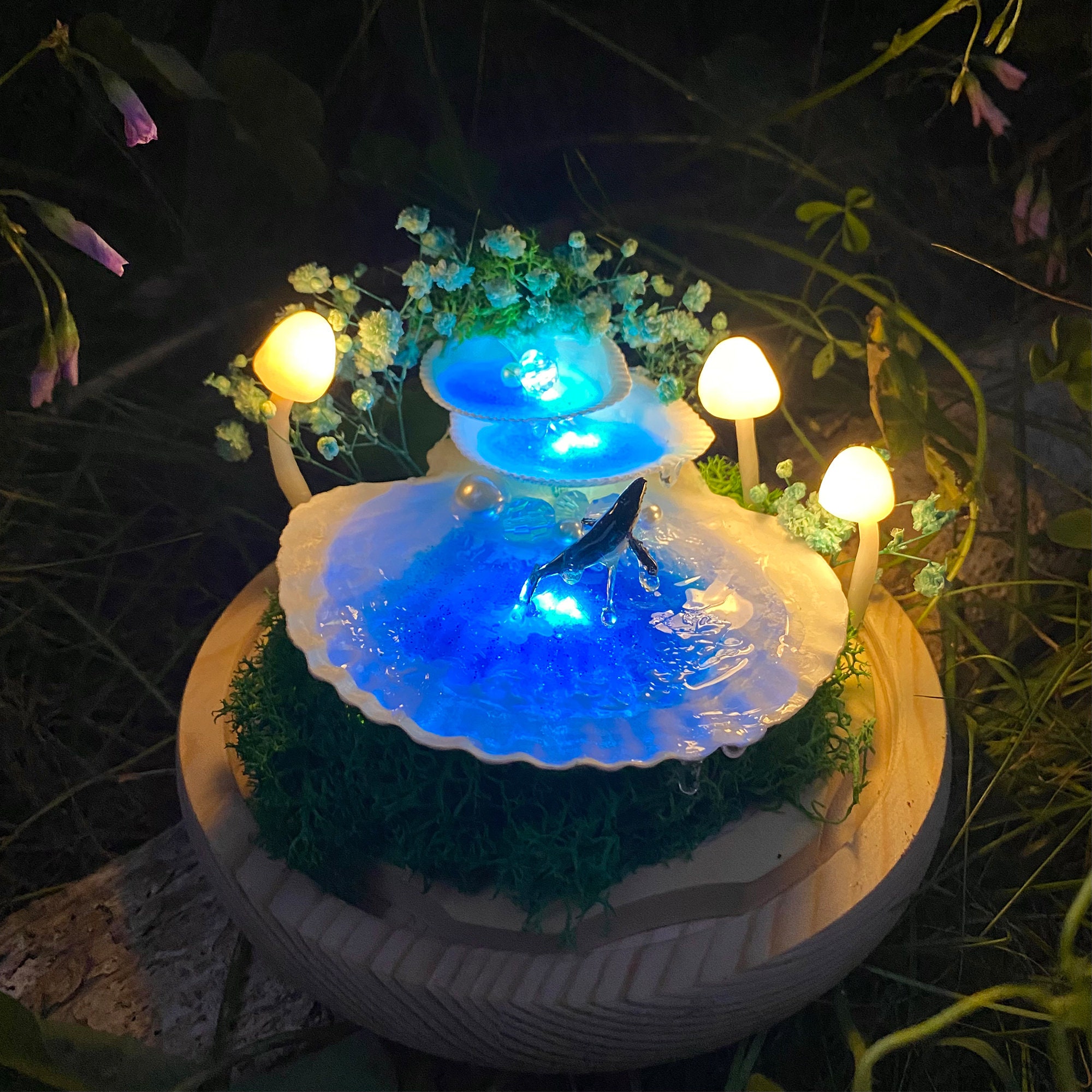 Whimsical Night Light Jumping Whale & Mushroom Night Light Shell ...