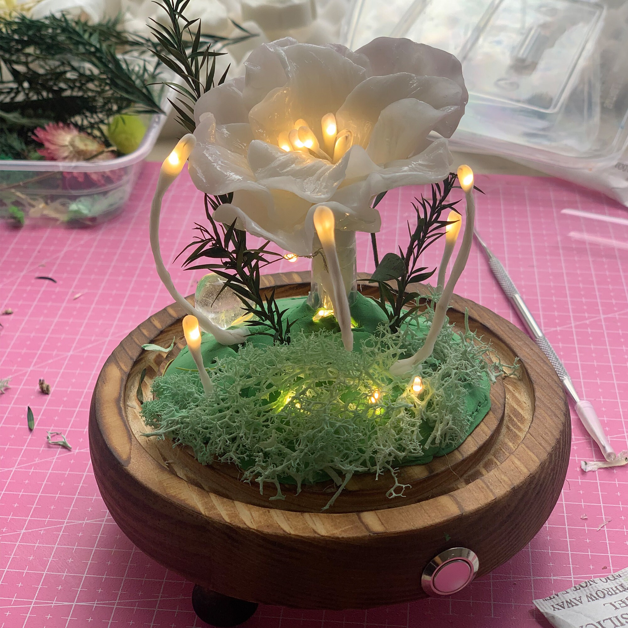 Enchanting Poppy Flower Night Light Handmade Flower Lights Birth Month ...